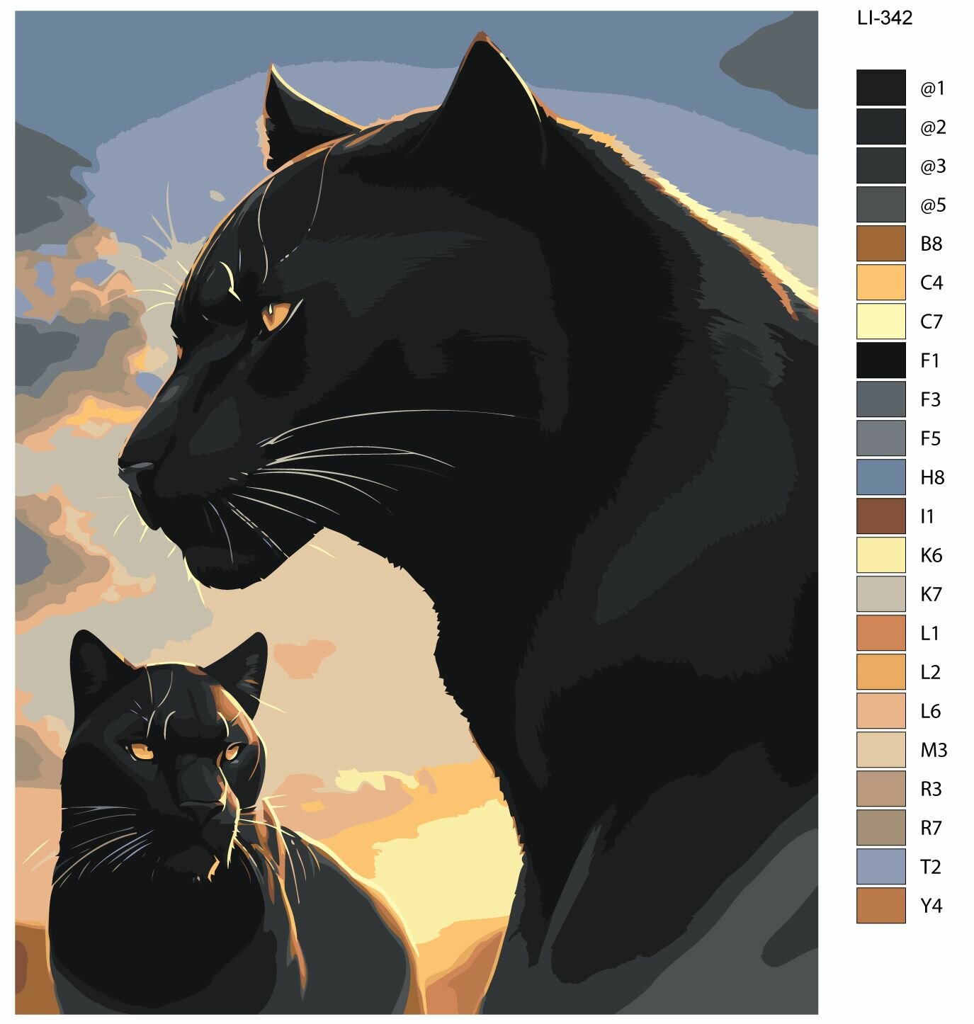 Картина по номерам,"Живопись по номерам", 48 x 60, LI-342, черная пантера