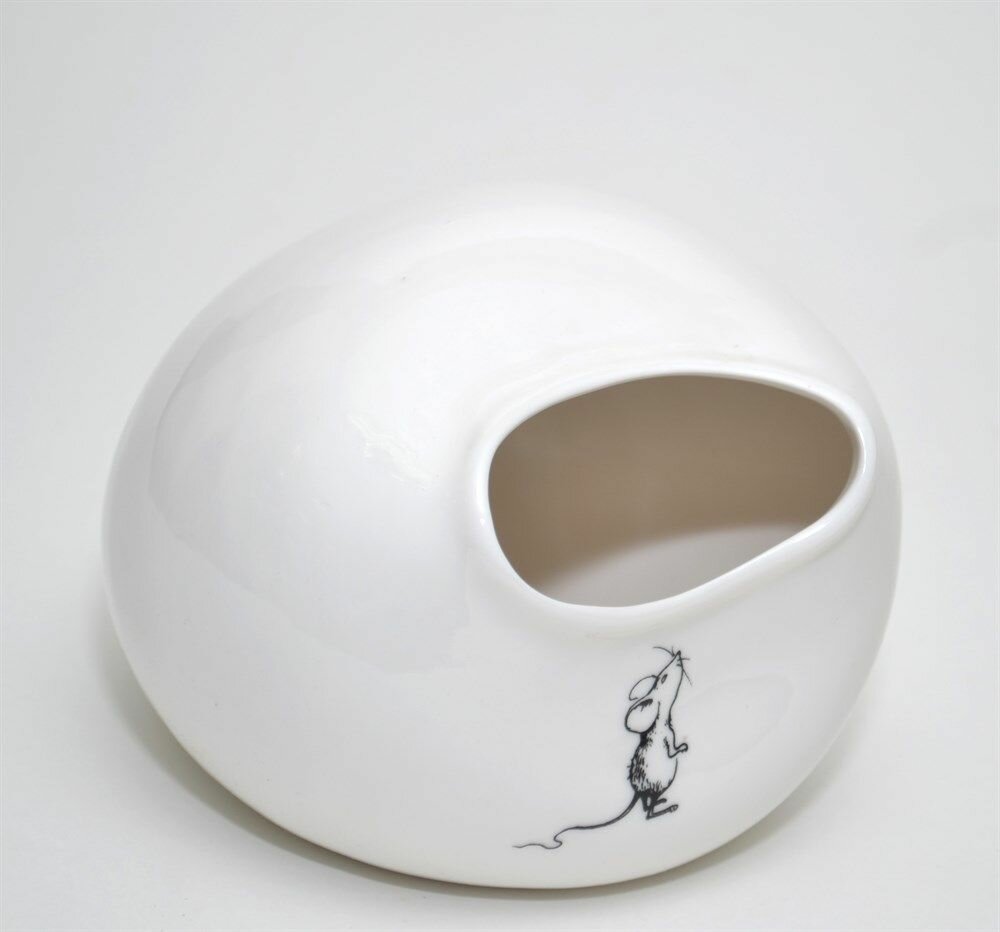 Ваза декоративная Country Artists "Дом для мышки", настольная, высота 15см, белая