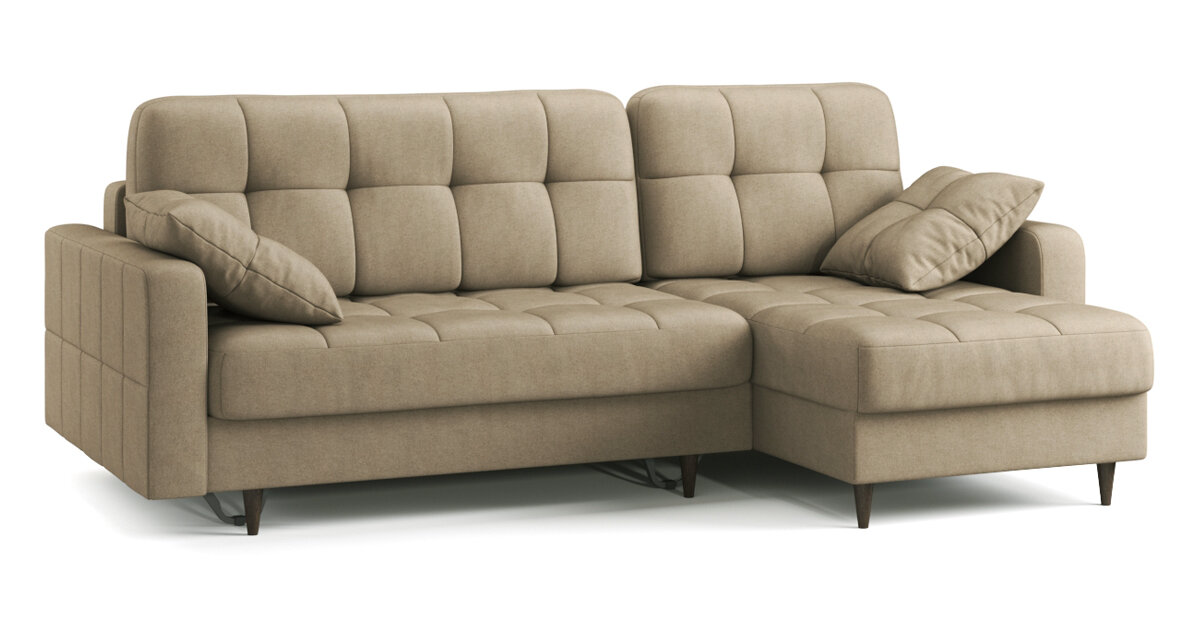 Угловой диван Цвет Диванов Стокгольм NEXT 233 угловой Светло-коричневый