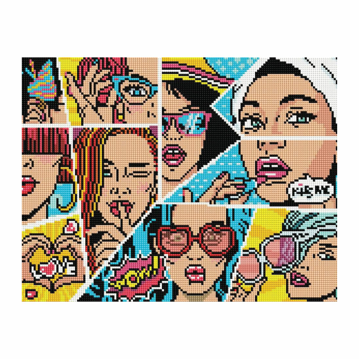 Алмазная мозаика ТРИ совы «Wow. Comics», 30×40см, холст, картонная коробка с пластиковой ручкой