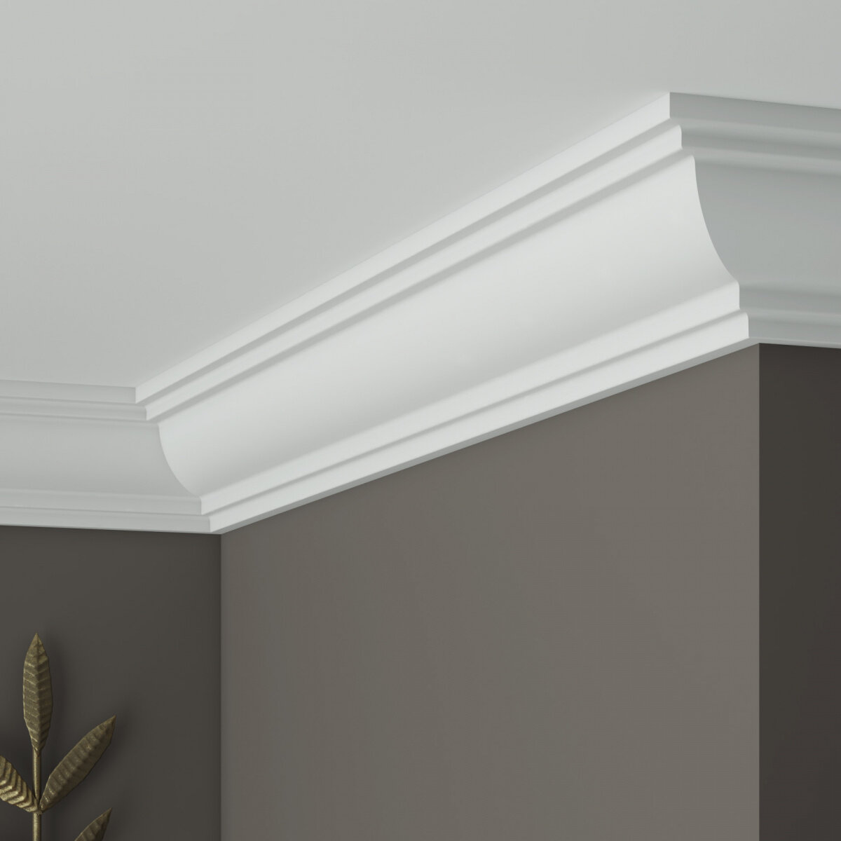 Потолочный карниз Ultrawood CR0021, из ЛДФ-декора, под покраску, 2.44 м, 1 шт.