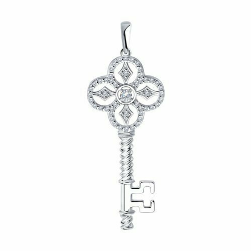 Подвеска, серебро, 925 проба, родирование, фианит