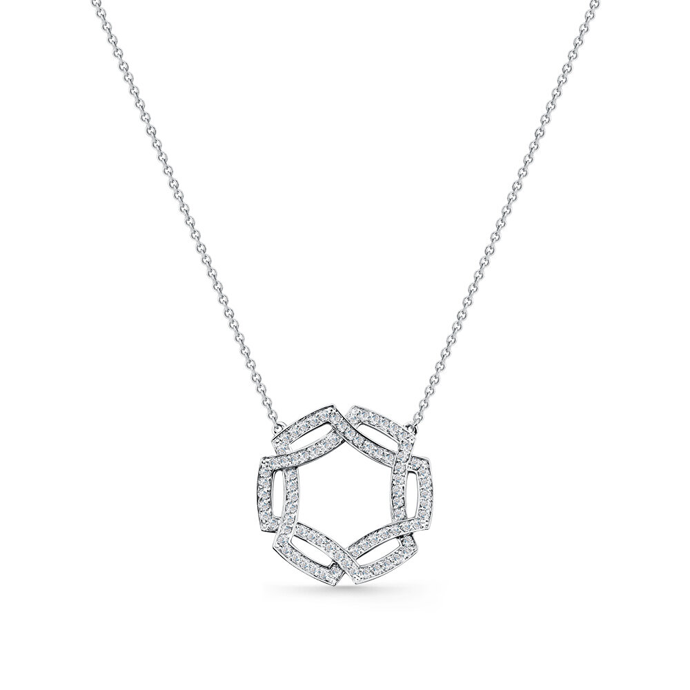 Колье, белое золото, 585 проба, бриллиант