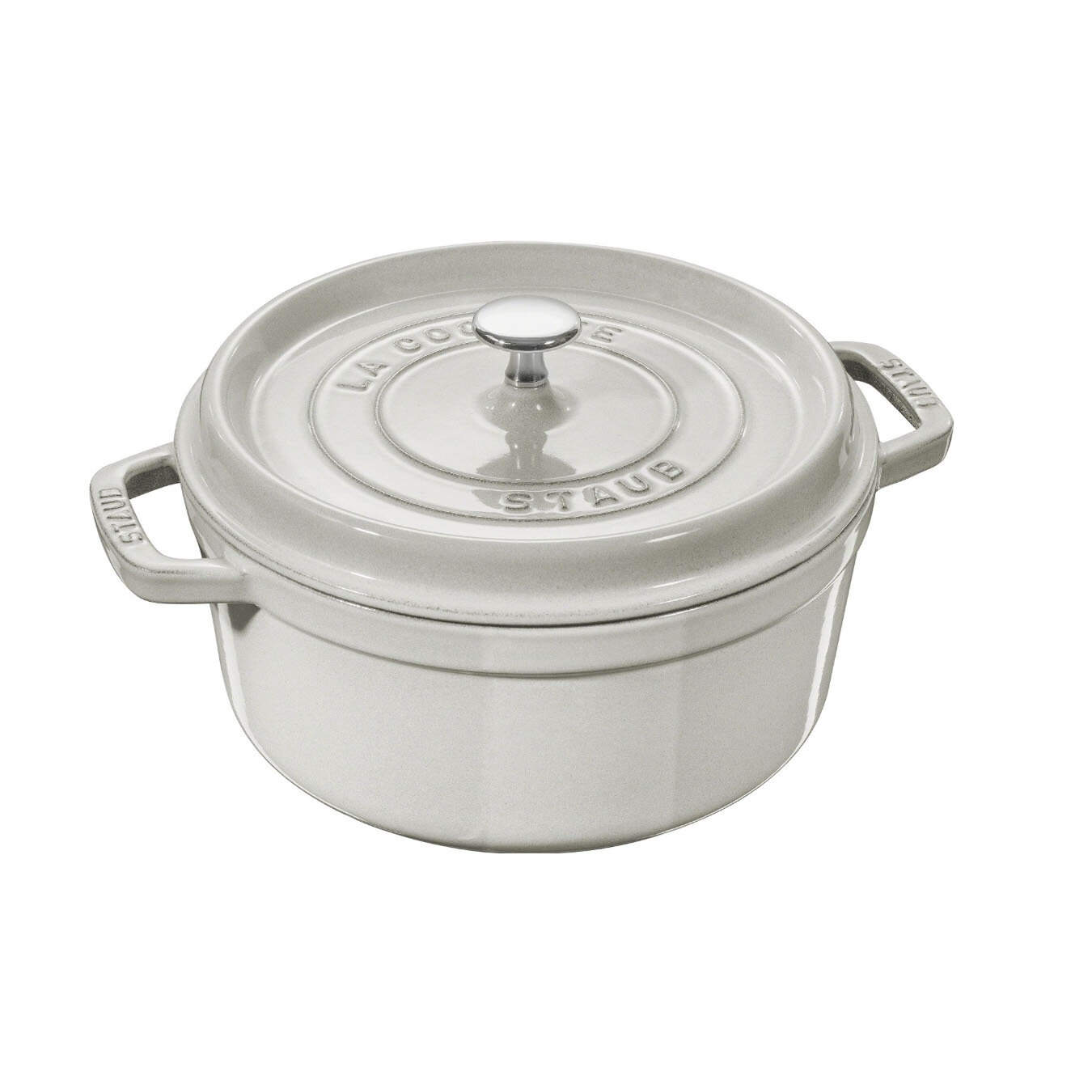 Кокот Staub круглый, 28 см, 6,7 л, белый трюфель