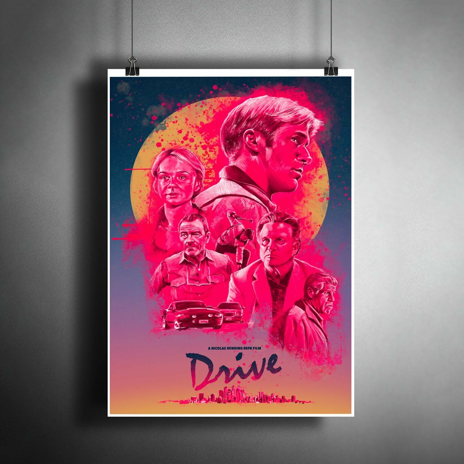 Постер плакат "Фильм: Драйв. Drive. Актёр Райан Гослинг" / Декор для дома, офиса, комнаты, квартиры, детской A3 (297 x 420 мм)