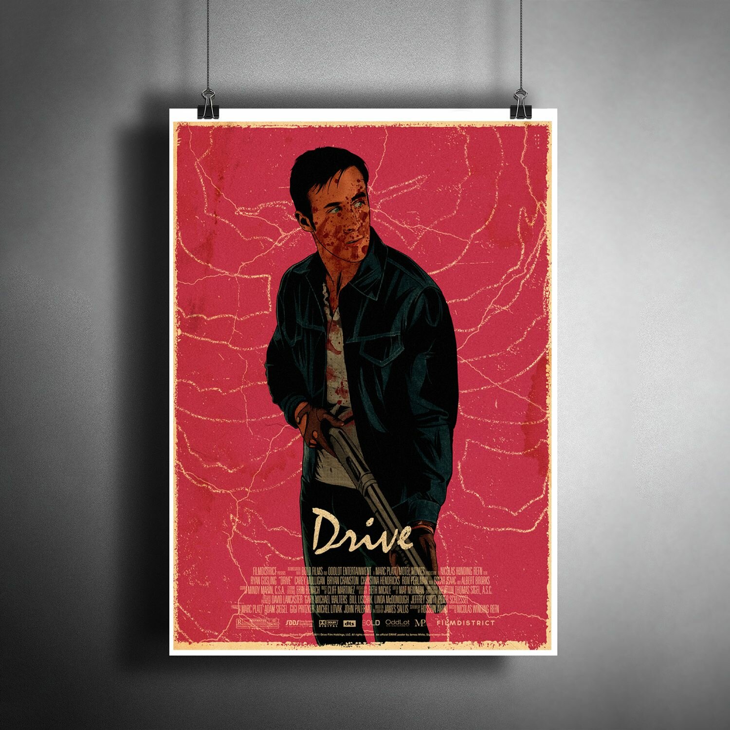 Постер плакат "Фильм: Драйв. Drive. Актёр Райан Гослинг" / Декор для дома, офиса, комнаты, квартиры, детской A3 (297 x 420 мм)