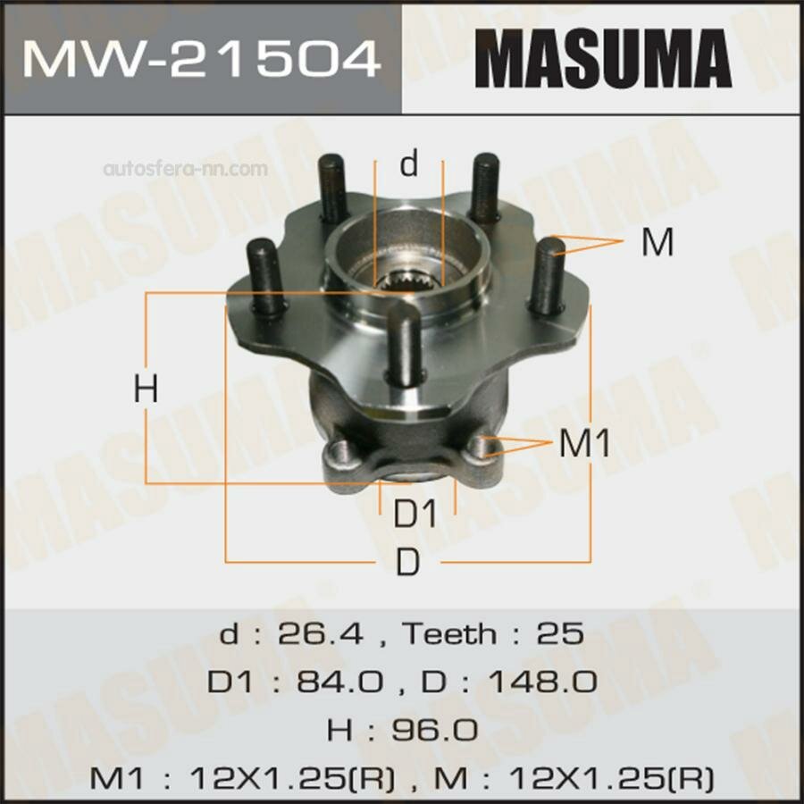MASUMA MW21504 Ступичный узел MASUMA rear NISSAN X-TRAIL / T31