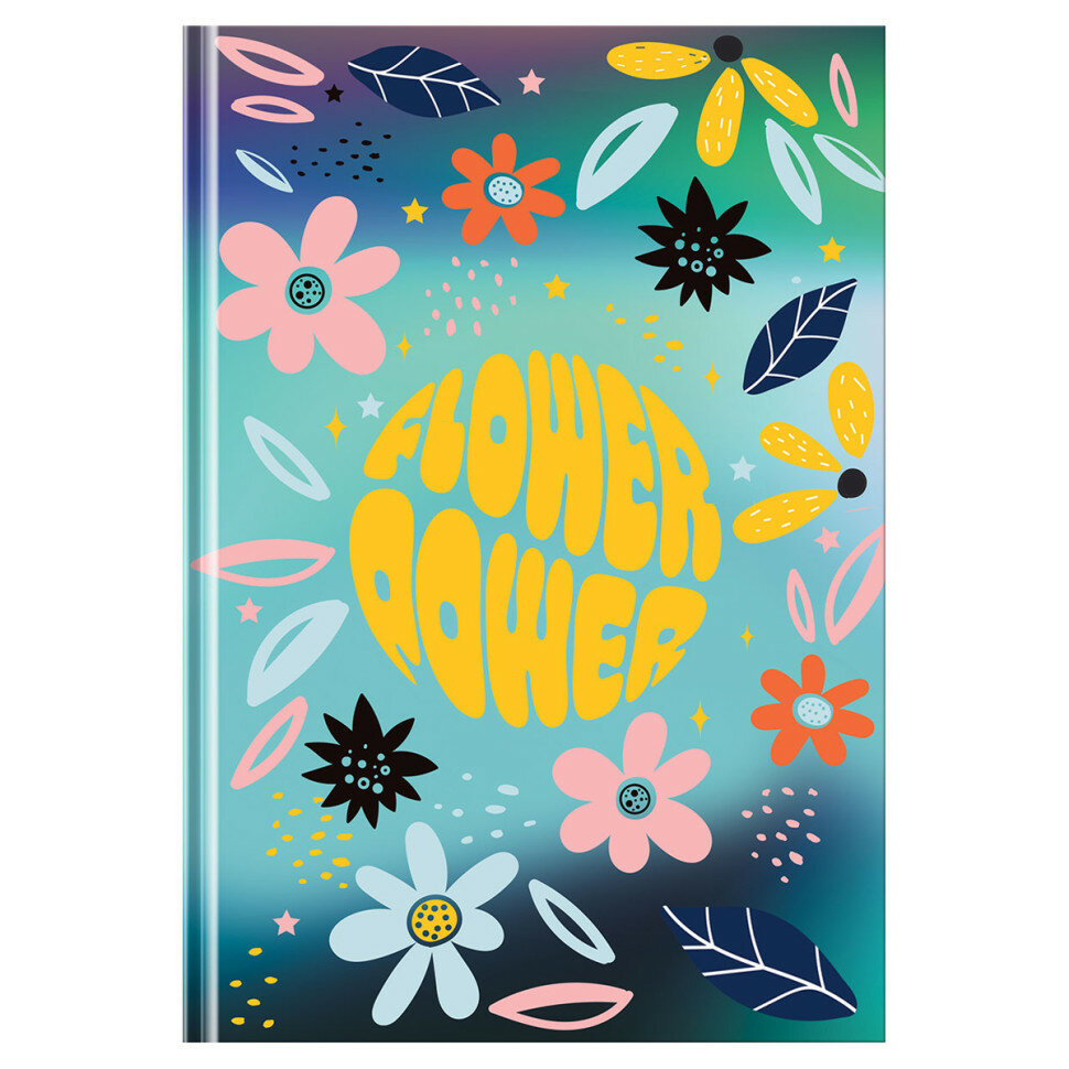 Ежедневник недатированный А5, 160л, 7БЦ BG "Flower power", глянцевая ламинация, 358191