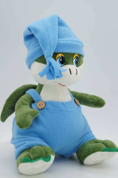 Мягкая игрушка UNAKY Soft toy Дракон Айн средний в голубом комбинезоне и колпаке 30 см 042127-56-63 для детей