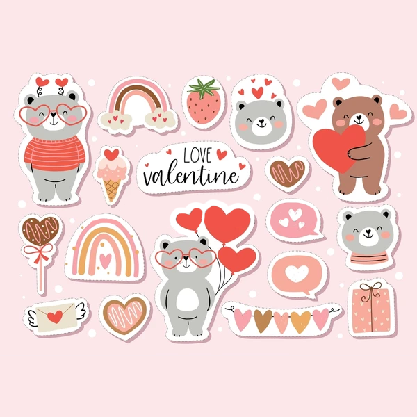 Наклейки стикеры Милый мишка с любовью