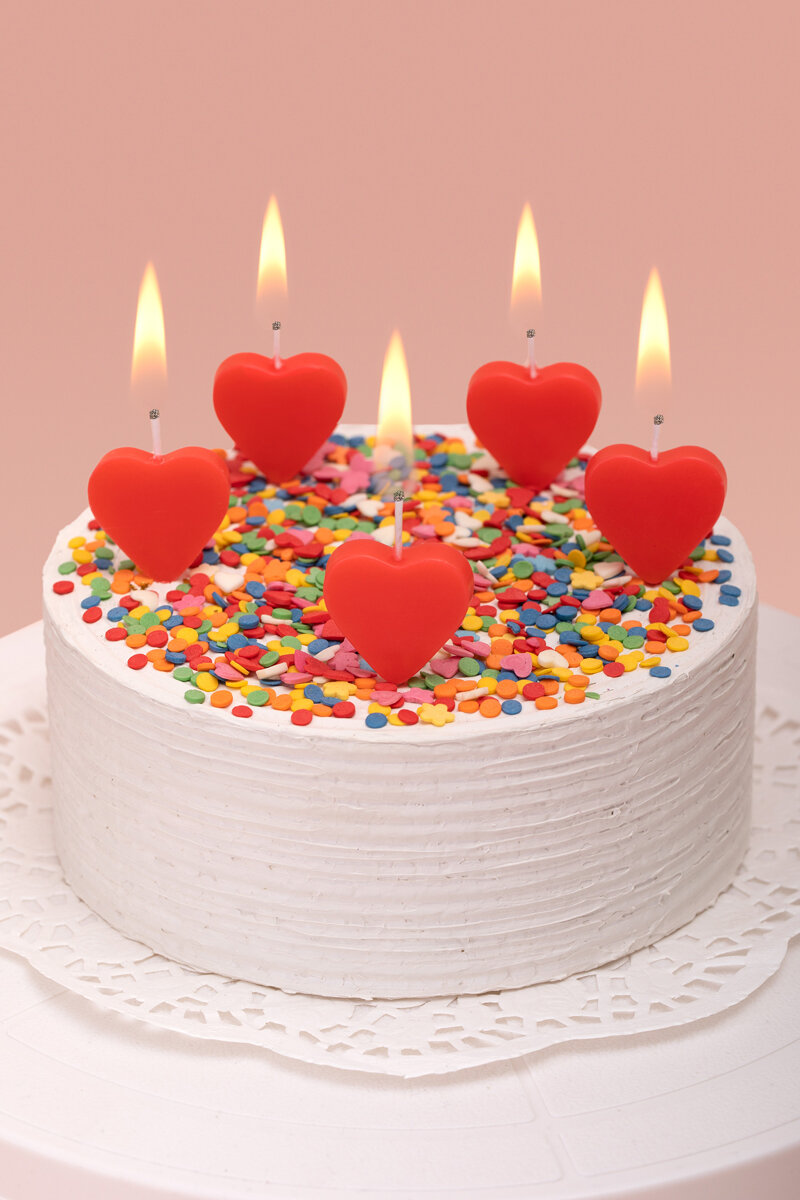 Набор свечей для торта "BOOMZEE" BCD-19 5 шт. Красные сердечки