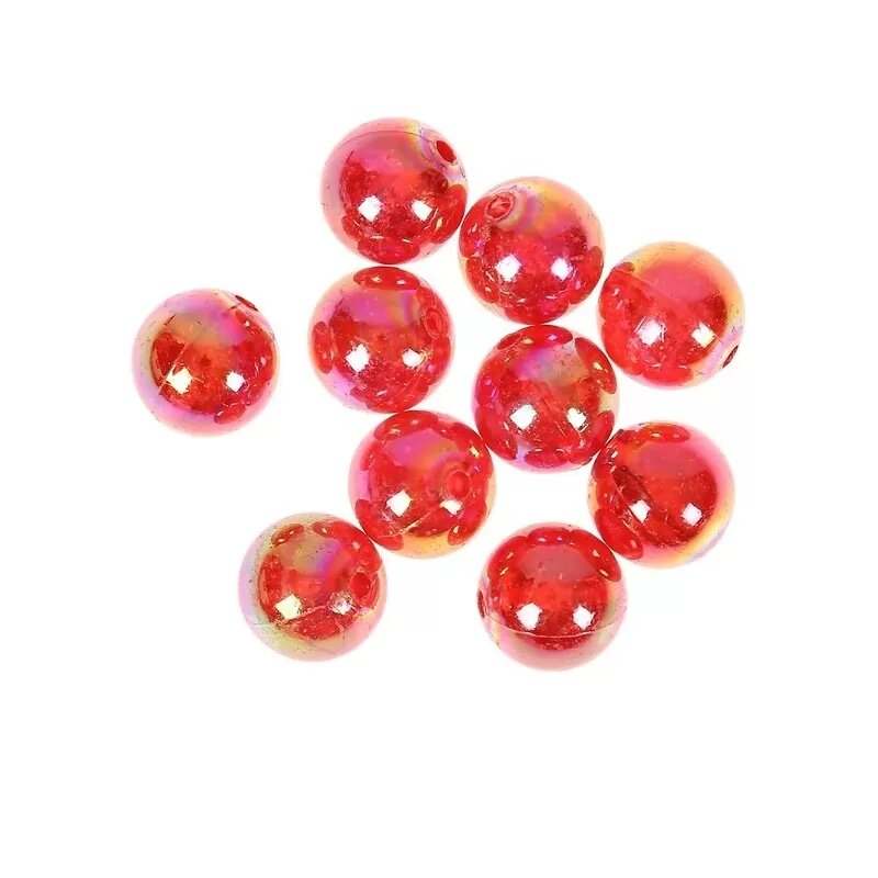 Набор бусин для творчества пластик "Перламутр красный" набор 20 гр 1,6х1,6 см