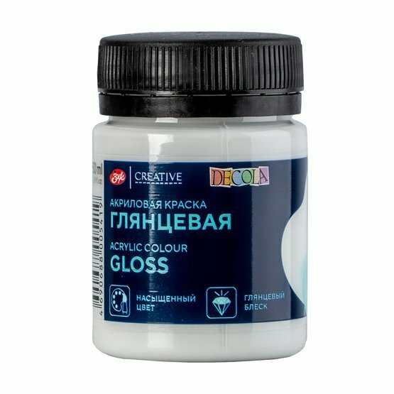 Акриловая краска глянцевая цвет №104 Белая банка 50мл Decola