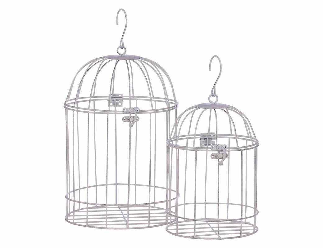 Декоративные птичьи клетки, металлические, белые, набор - 2 шт, Edelman, Mica