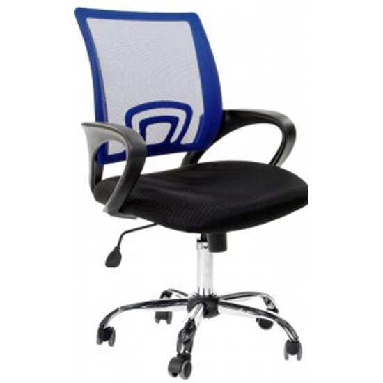 Кресло офисное Easy Chair 304 TC Net ткань черн/сетка синий, хром