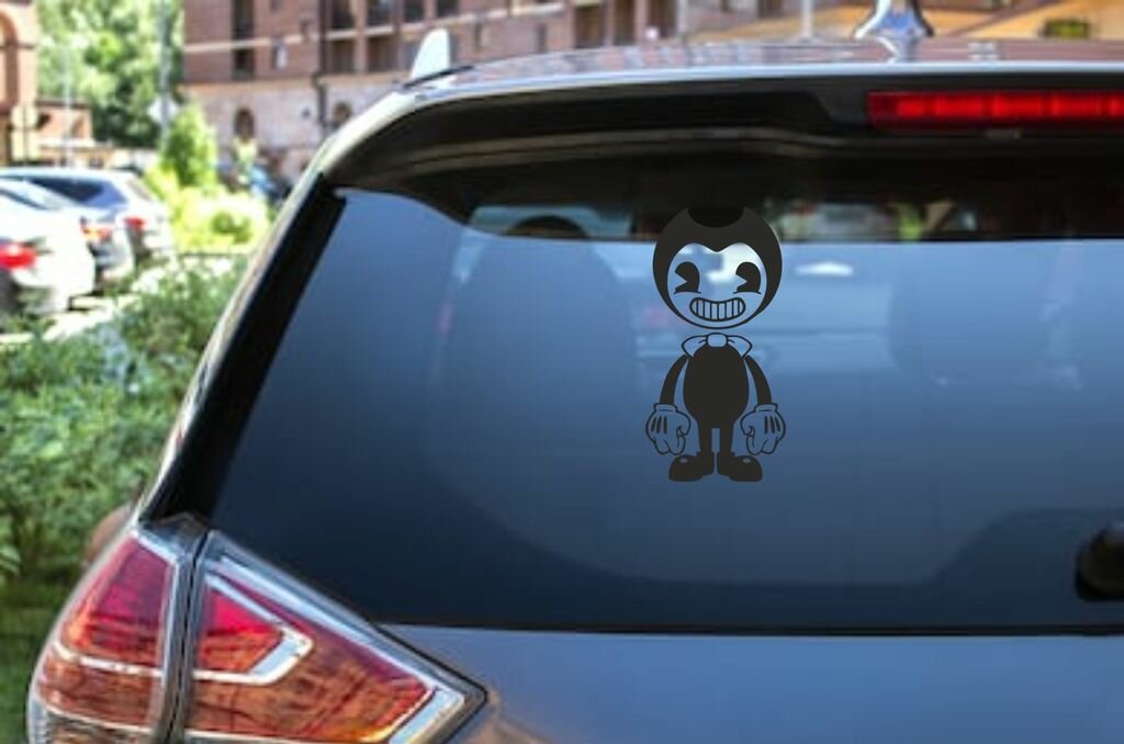 Наклейка виниловая Бенди и Чернильная машина №2, А3