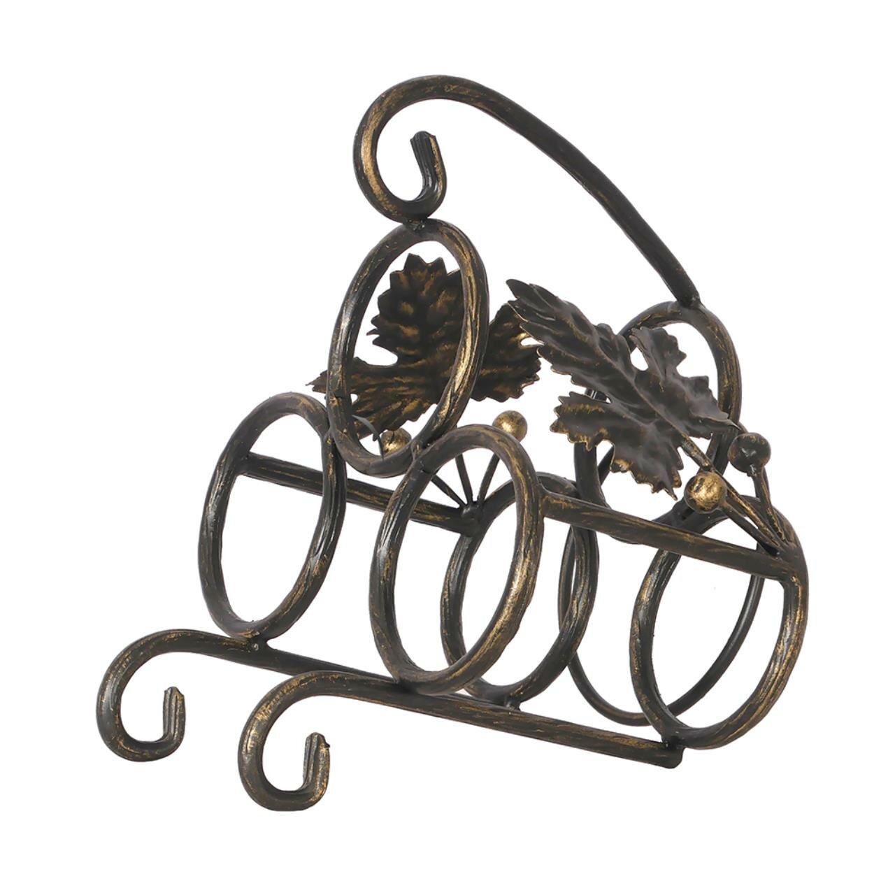 Бутылочница везувий 2, для бутылок, металл, цвет бронзовый, 30х35 см