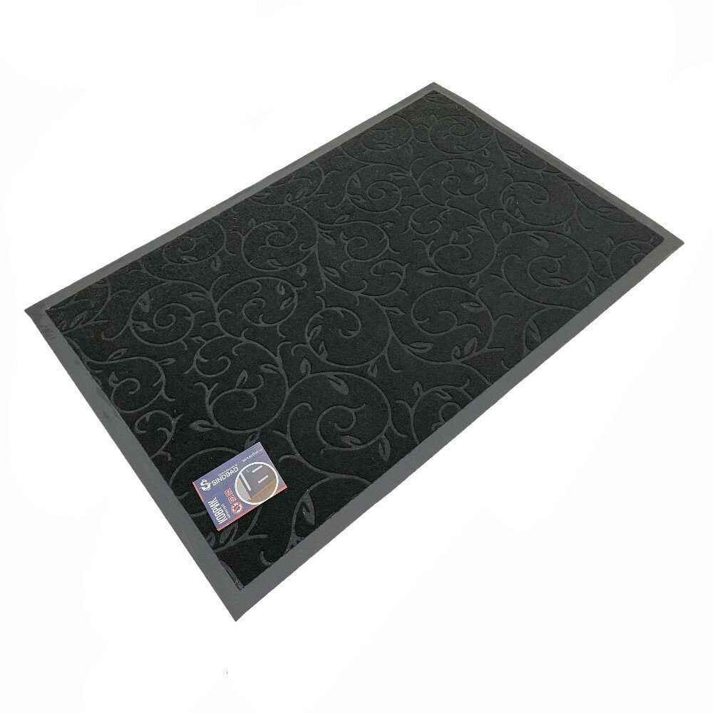 Коврик входной влаговпитывающий Узор 60х90 см черный