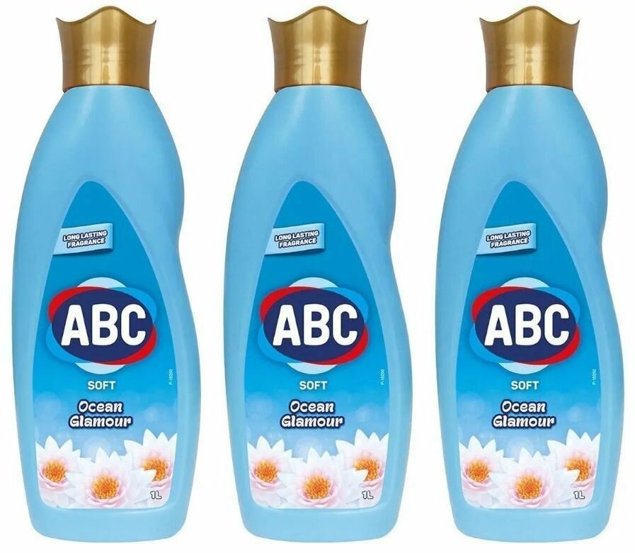 ABC Кондиционер для белья Гламурный океан, 1 л, 3 шт