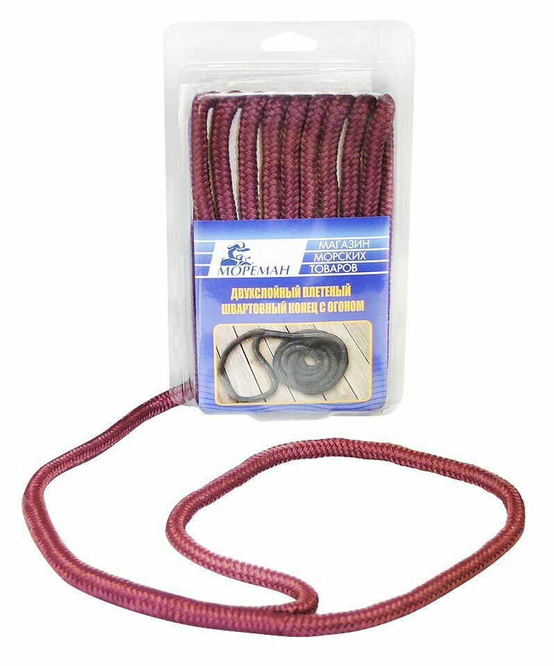 Плетеный швартовный конец, 12,7 мм x 7,5 м, бордовый (10255178)