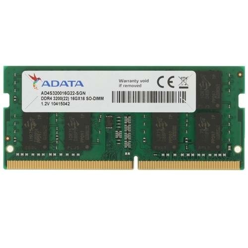 Оперативная память SO-DIMM A-DATA DDR4 16Gb 3200MHz (AD4S320016G22-SGN)