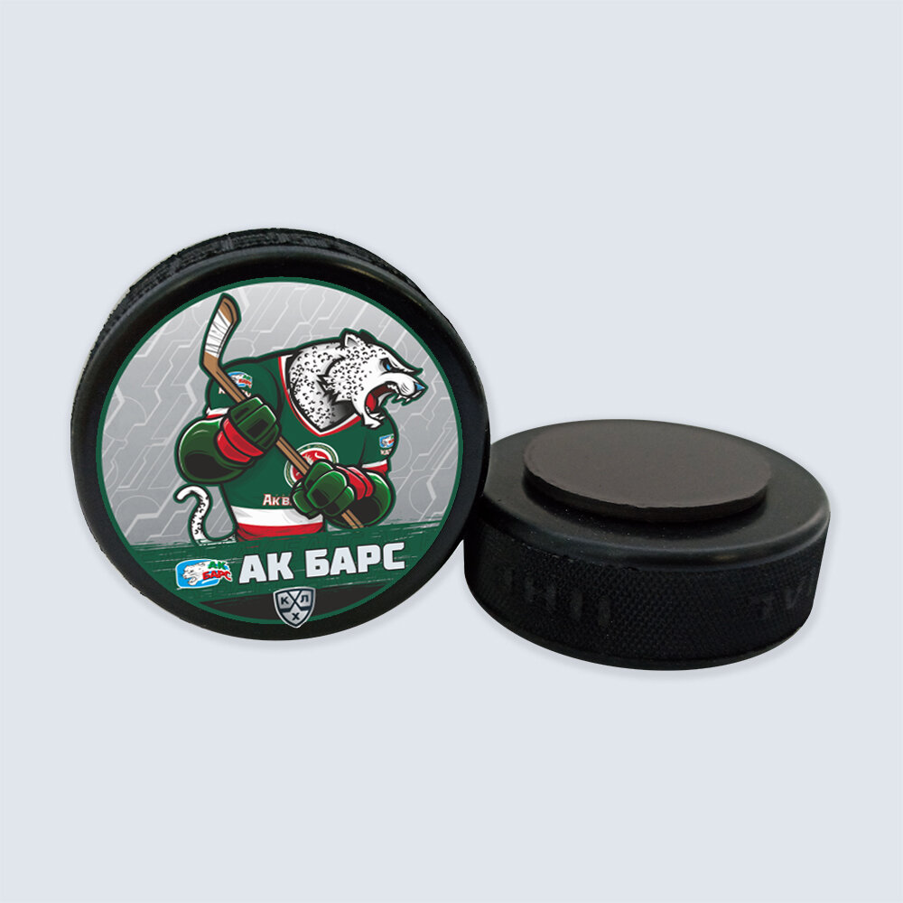 Магнит мини шайба "KHL OFFICIAL" (Восток - ХК АК Барс талисман цветная)
