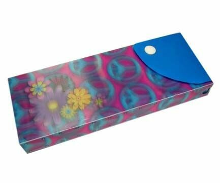 Пенал выдвижной пластиковый INTELLIGENT 3D "Цветы", 195*20*74мм, на кнопке