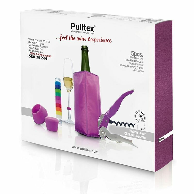 Набор аксессуаров для вина Pulltex Starter Set, металл/пластик/Акрил, 5 шт, фиолетовый — фото 1
