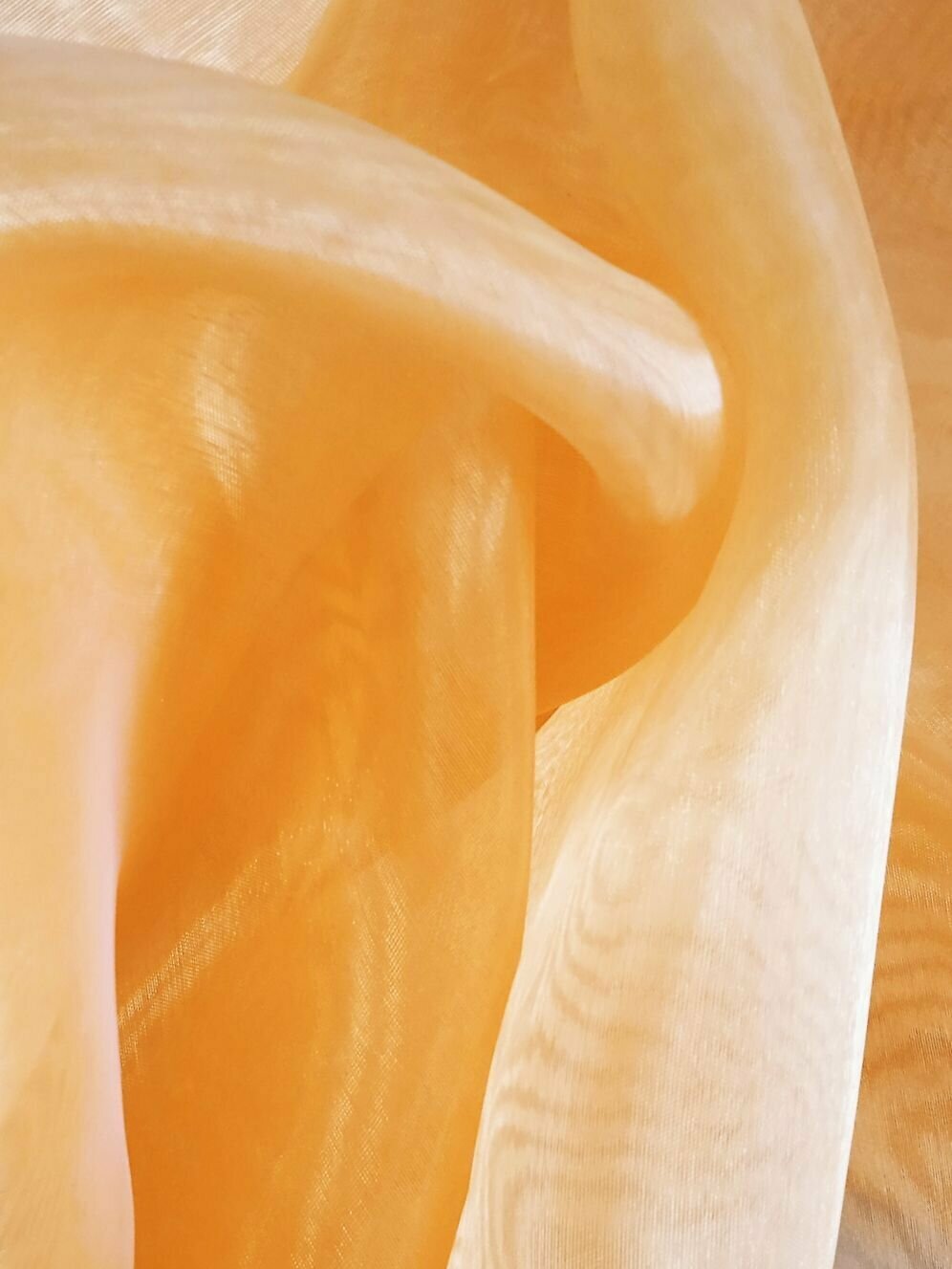 Ткань для шитья Органза плательная - цвет оранжевый 90 х 150см