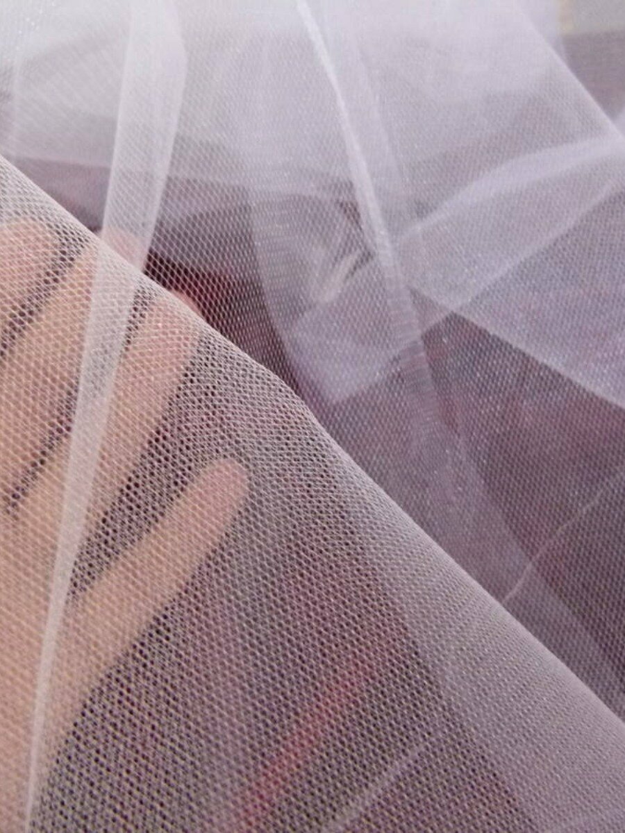 Ткань Фатин белый ,100*130 см