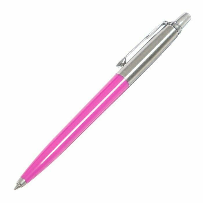 Parker ручка Jotter Color M шариковая, с синими чернилами серебристо-розовый корпус, блистер.