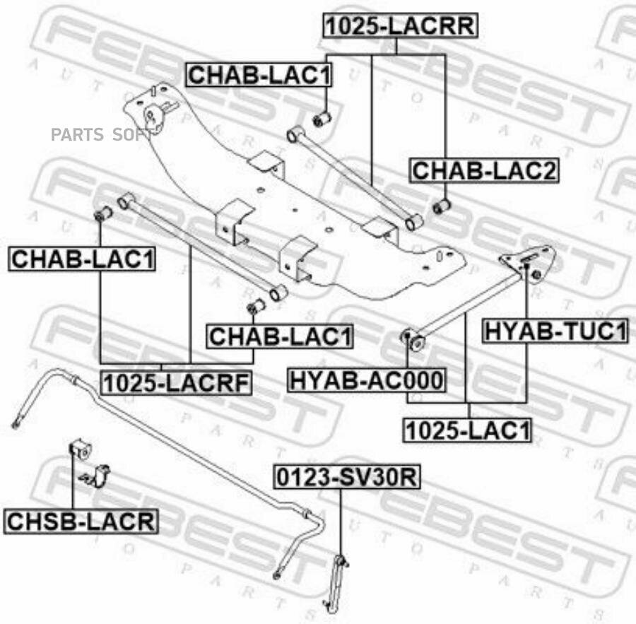 1025LACRR FEBEST Тяга поперечная CHEVROLET LACETTI 03-14 зад. подв.