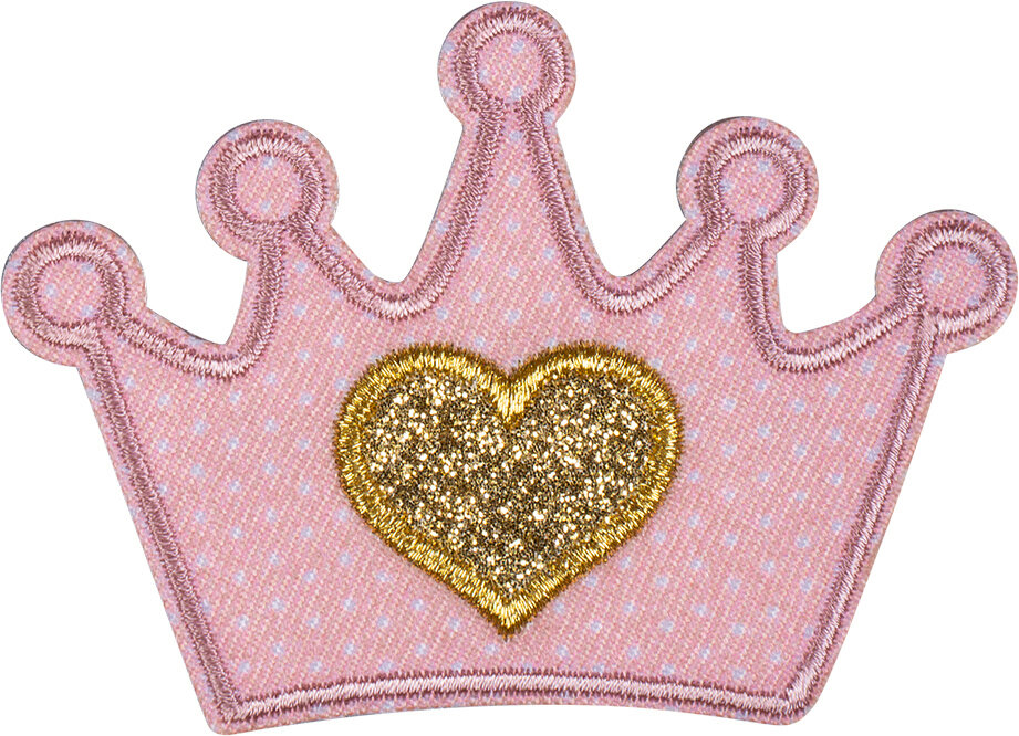 Термоаппликация Корона с сердцем 7,8 х 5,5 см розовый 0,125 см HKM 42565