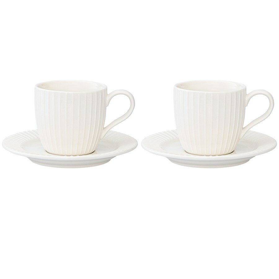 Набор чашек с блюдцами soft ripples, dual glazing, 125 мл, 2 шт.