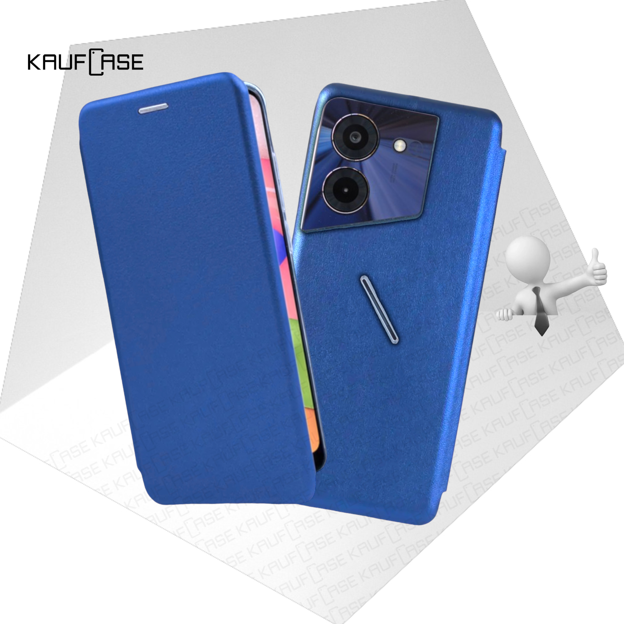 Чехол книжка для телефона Tecno Pova 5 Pro (LH8n) (6.78"), синий. Текстура под кожу