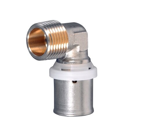 Угольник пресс-фитинг MVI НР, 20х3-4', пресс, полипропилен PPR