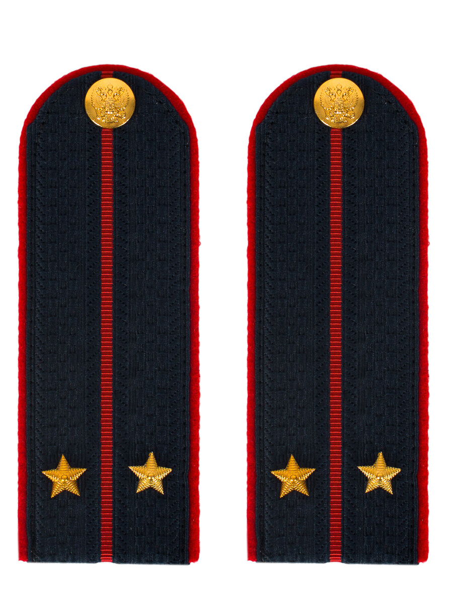 Погоны Полиция в сборе на Китель темно-синие Лейтенант картон 14х5см Пришивные