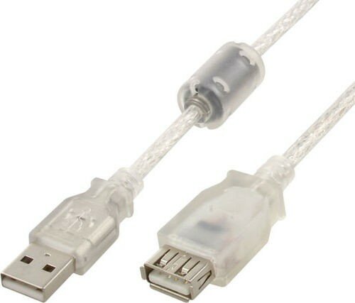 Кабель USB 2.0 шт - USB 2.0 гн PRO феррит. кольца (Gembird) 3м