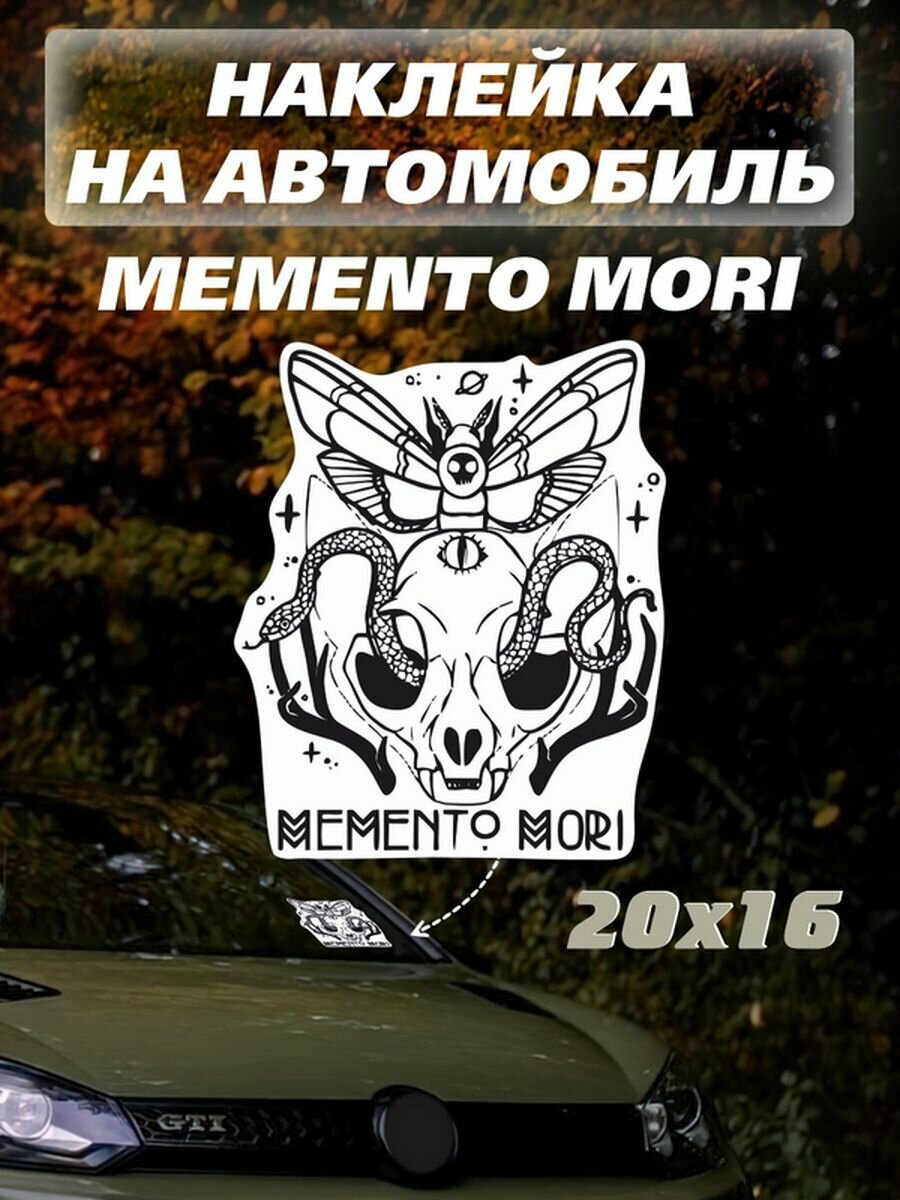 Наклейки Череп Змея наклейка на авто надпись Memento mori