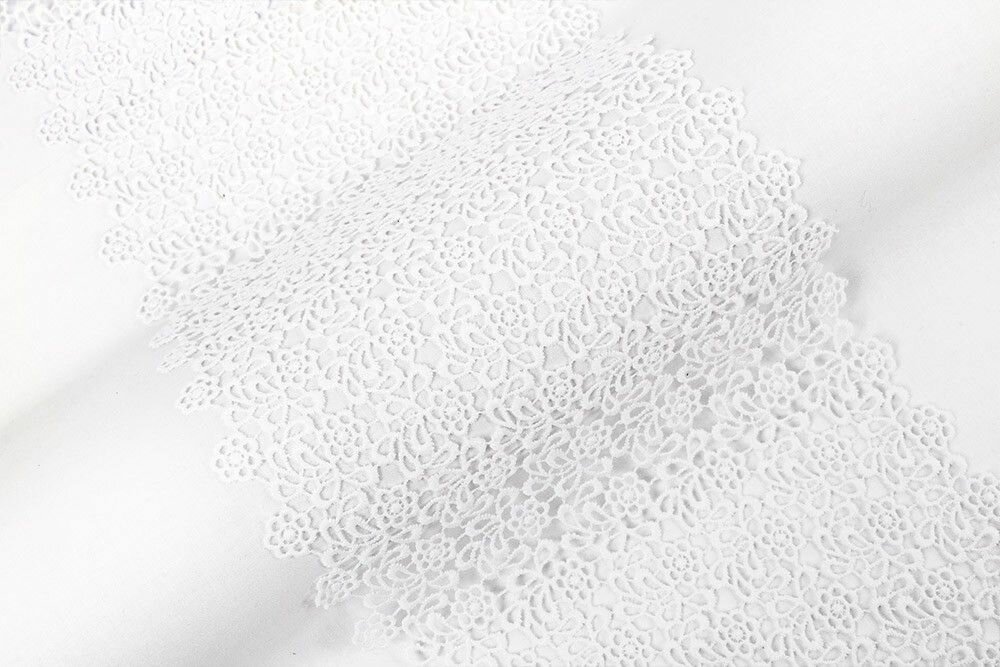 Кружево Гипюр Gamma ширина 200 мм, отрез 1,0 м , цвет белый (GGM-20003)