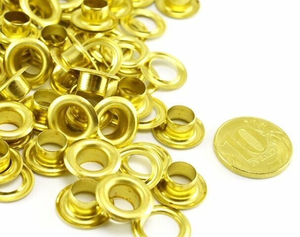 Люверсы №5 8мм сталь золото (уп 100 шт) Proknopka