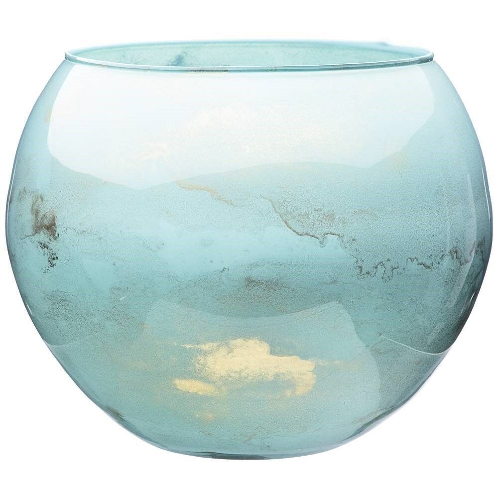 Ваза sfera "Golden marble blue" D=20 см
