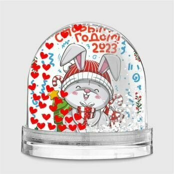 Водяной шар год Кролика №24, Блестки-сердечки