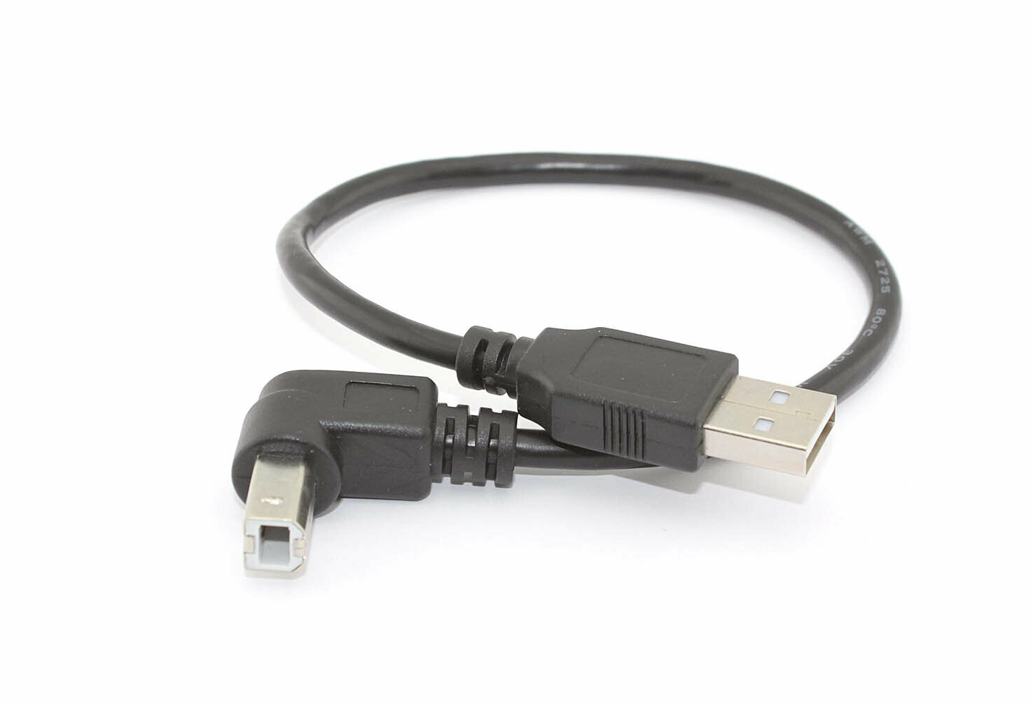 Кабель USB 2.0 на USB-B угол вниз 0,3 м