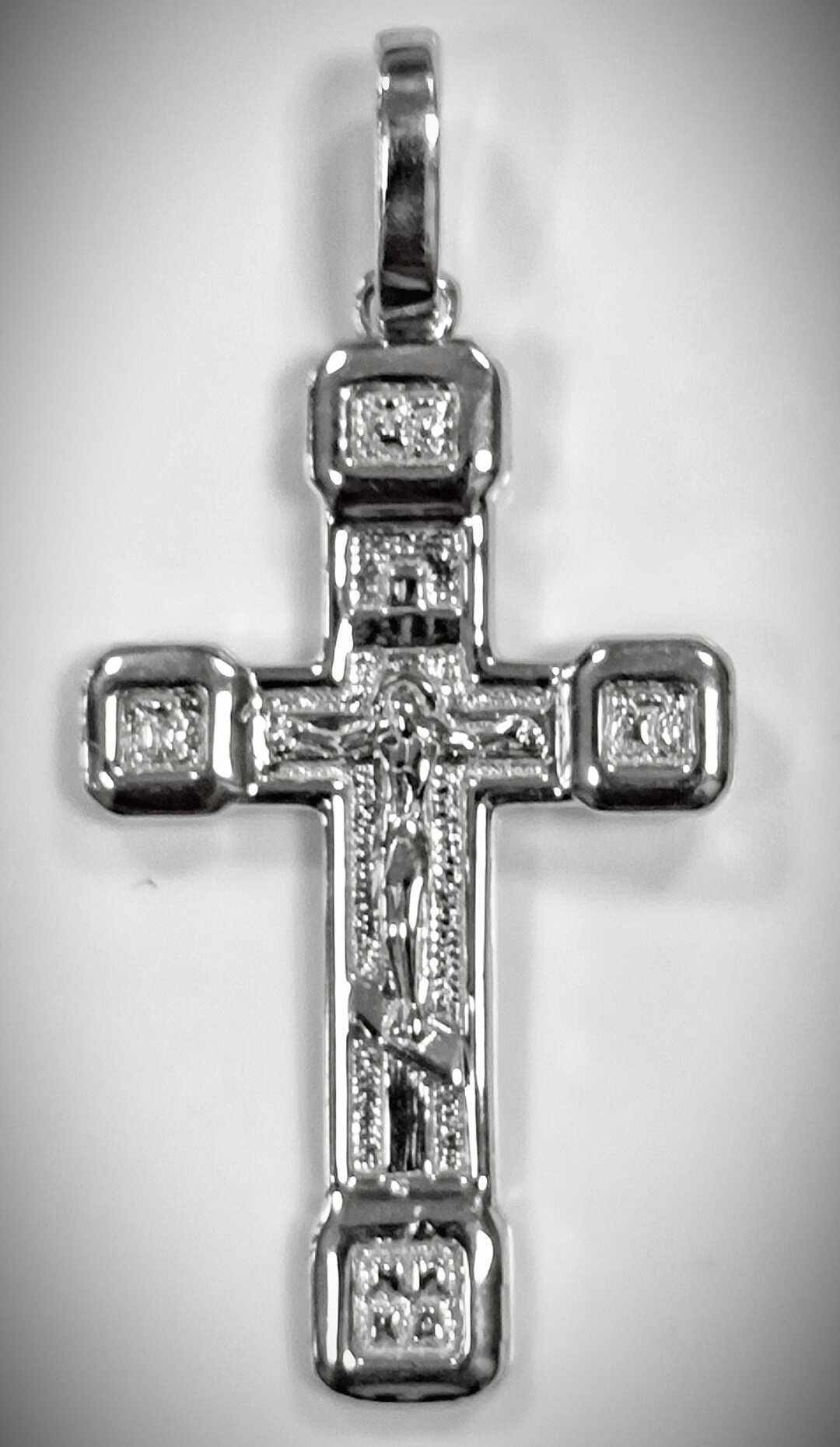 Крестик, серебро, 925 проба, родирование