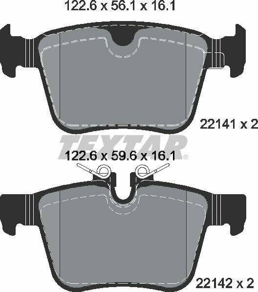 Колодки задние LAND ROVER JAGUAR VOLVO XC90 II 15- TEXTAR 2214101