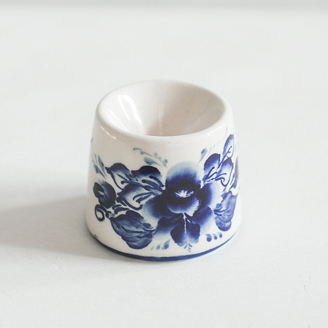 Чернильница Hill&Mill, керамическая, для каллиграфии, 5,5 см х 4,5 см, "Гжель"