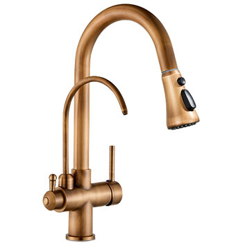 Смеситель для кухни MATRIX SMF-363647/BC ретро бронза (2 IN 1) для подключения фильтра питьевой воды