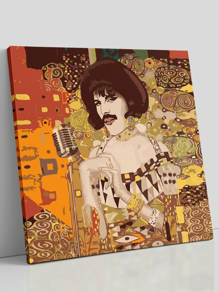 Картина по номерам на холсте с подрамником, Певец, Queen, Фредди Меркьюри, 40х40 см