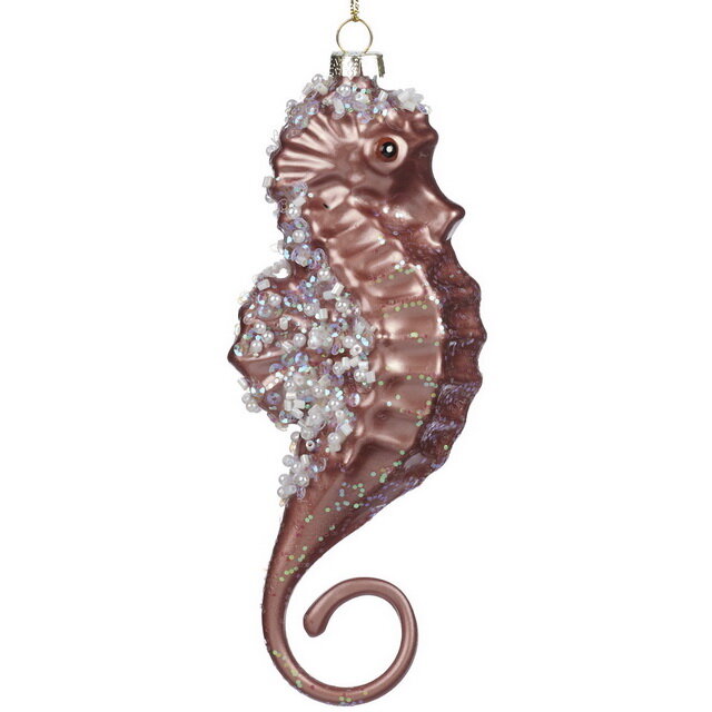 Стеклянная елочная игрушка Морской Конек - Riverira Brave 21 см, подвеска, Goodwill, TC15042